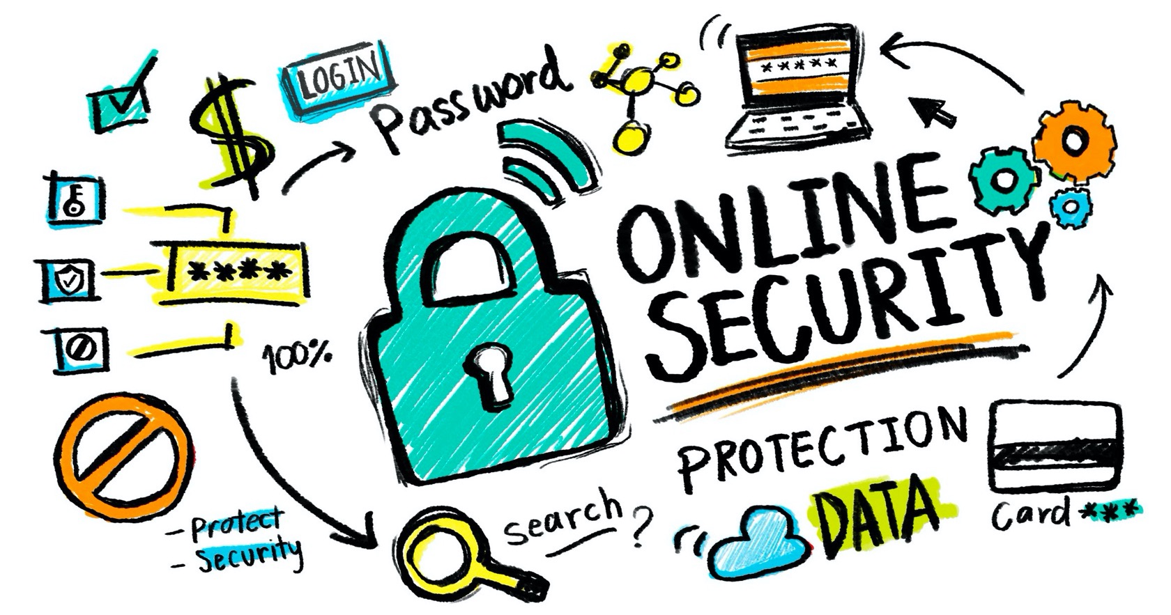 Online Security Protection Internet Safety People Diversity Concept ...